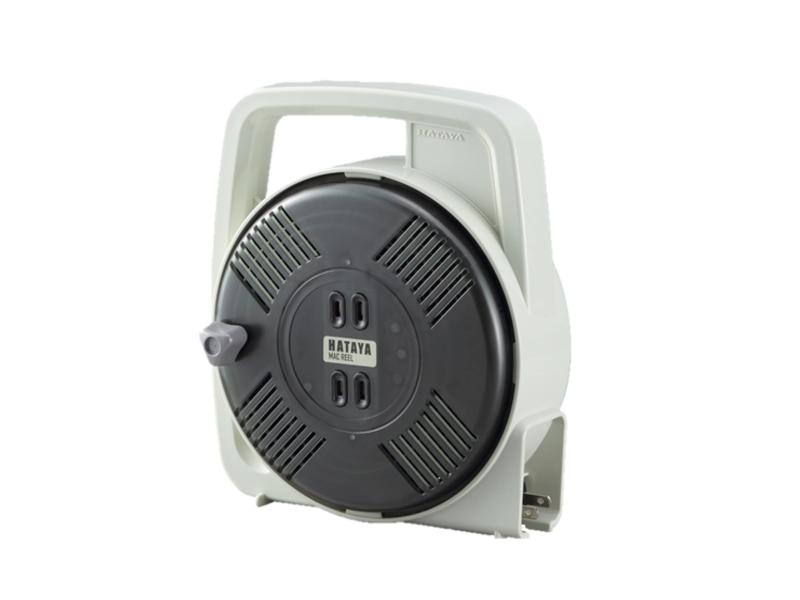 [ハタヤ] ホームリール 8m 屋内用 温度センサー内蔵 コンセント2口 1200W 日本製 軽量 コンパクト 電源 手巻き コードリール マックリール