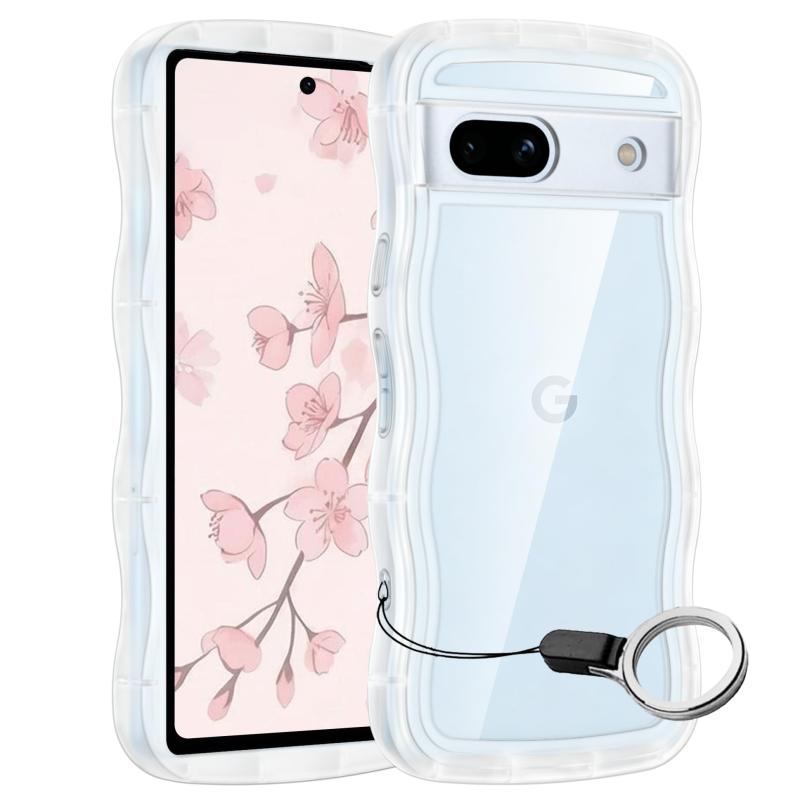 for Google Pixel 6A かわいい ケース うねうね 耐衝撃 グーグル ピクセル6A 6.1インチ用滑り止め スマホケースウェーブ デザイン 手にフィット スマホカバー 韓国 可愛い クリア ソフトTPU【Pixel 6A対応...