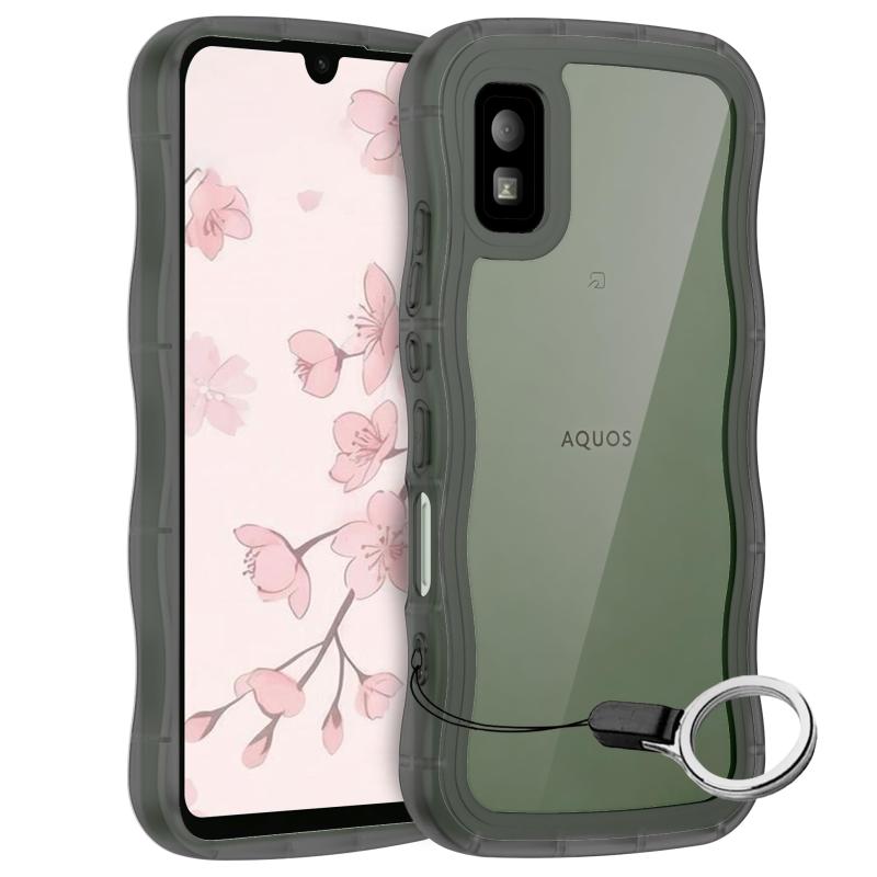 for AQUOS Wish 3 かわいい ケース うねうね レンズ保護 耐衝撃 アクオス ウィッシュ3 SH-53D 用滑り止め スマホケースウェーブ デザイン 手にフィット スマホカバー 韓国 可愛い TPUカバー 【SHARP AQU...