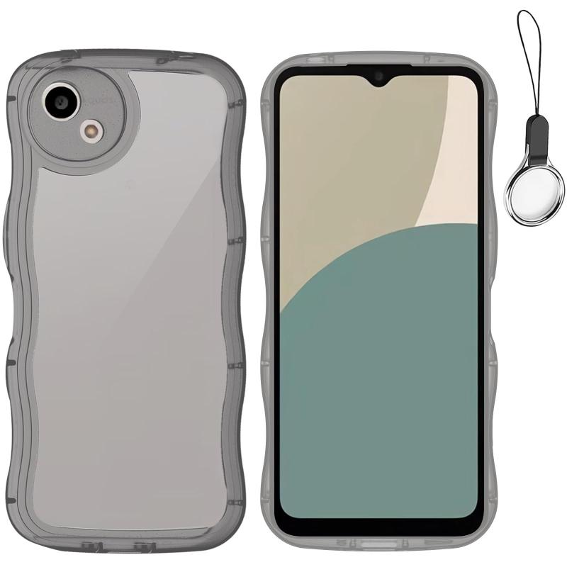 for AQUOS Wish 4 かわいい ケース うねうね レンズ保護 耐衝撃 アクオス ウィッシュ4 SH-52E 用滑り止め スマホケースウェーブ デザイン 手にフィット スマホカバー 韓国 可愛い TPUカバー 【SHARP AQU...