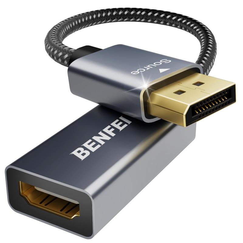DisplayPort（ディスプレイポート） - HDMI 変換ケーブル、最大4K＠30Hzまでの解像度に対応（オスからメス、逆方向に非対応)【機能性】 DisplayPort - HDMI アダプターは、DisplayPort を備えたデ...