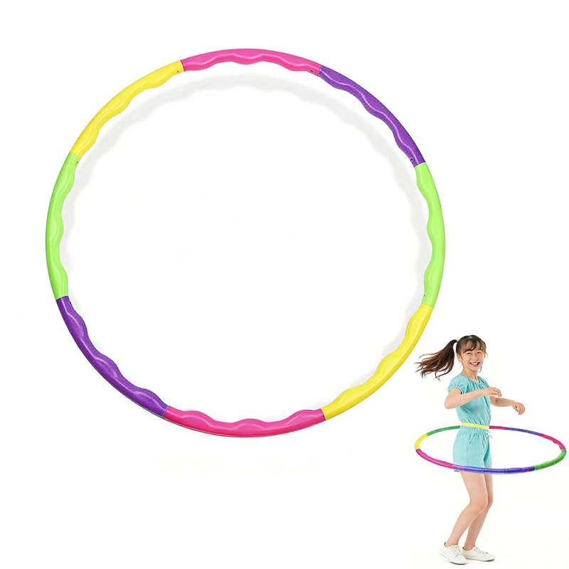 子供用フラフープ フィットネスに最適 新体操 くびれ作り 体幹トレーニング ダンスバランス練習 ダイエット向け 体重管理 運動習慣を育てる 室内親子遊び カラフルデザイン ペット【自由に組み立て・分解可能、サイズ調整自在】本製品のフラフープ...