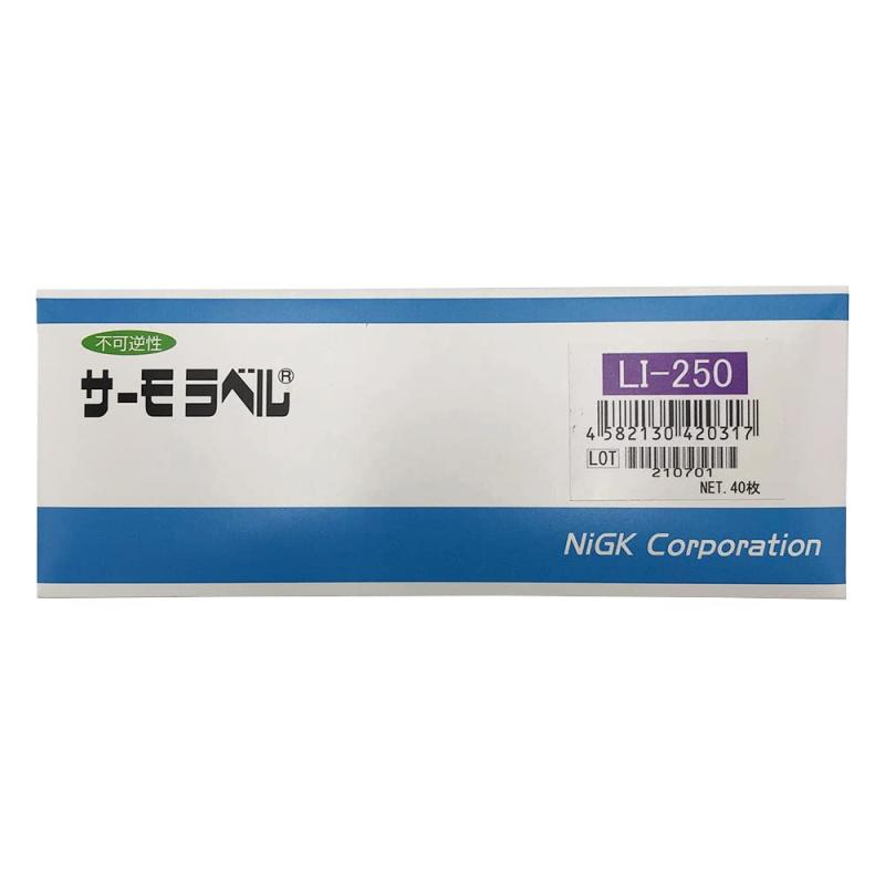 日油技研工業 サーモラベル(R)LI 250度 不可逆性 40枚入 LI-250原産国:日本1点表示タイプ変色温度:250度変色前:淡黄変色後:黒変色精度:±3度示温エレメント部寸法:8φ