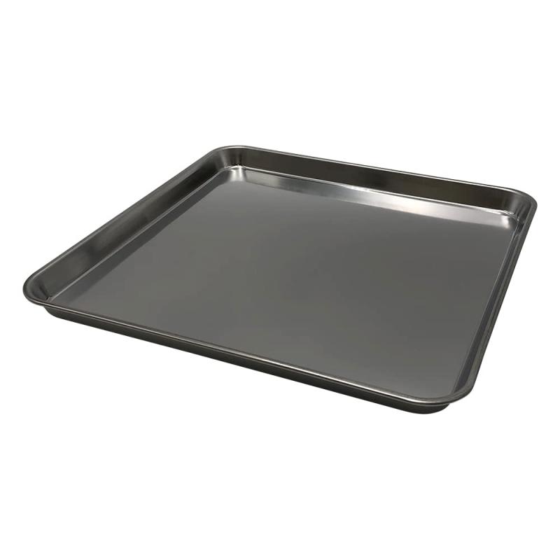 大屋製作所 18-0ステンレス 正角盆 37cm シルバー外寸法サイズ:縦370×横370×高さ25mm底内寸法:335×335mm 内寸法:354×354×24mm素材・材質:18-0ステンレス原産国:日本板厚:0.6mm重量:739g