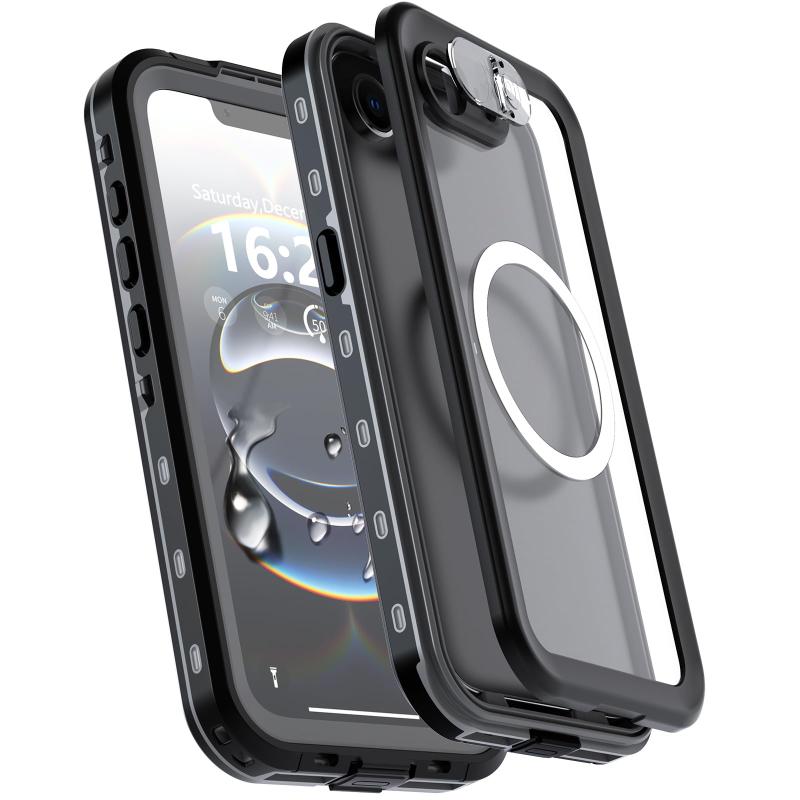 【防水・米軍MIL規格・MagSafe対応】UMITTOS iPhone 16e 用 ケース 防水 衝撃吸収 水中撮影対応 顔認証対応 全面保護 防雪 防塵 滑り止め 手持ちやすい 頑丈 耐衝撃 ストラップ付き 雨の日、お風呂【IP68防水...