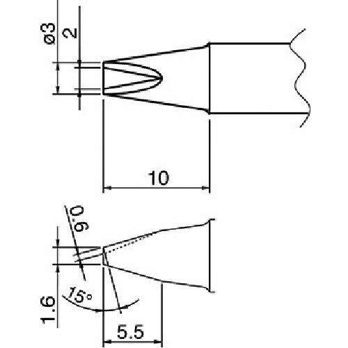 白光(HAKKO) コテ先 溝付 T20-1610 はんだこてコテ先コテ先名称:溝付コテ先名称:溝付形状:溝付き