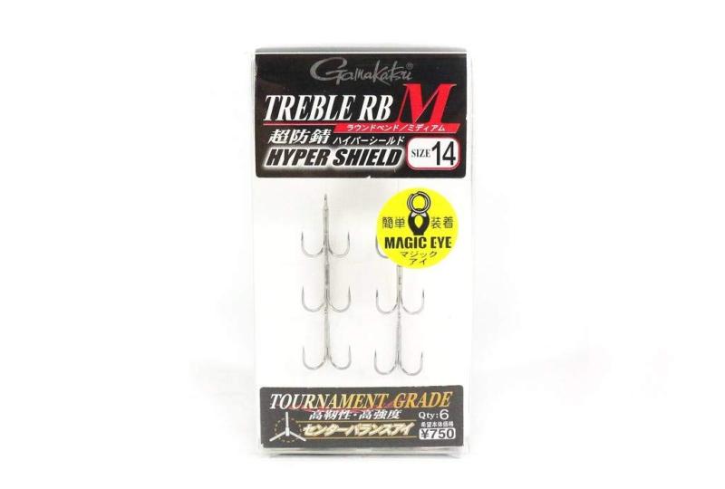 がまかつ(Gamakatsu) トレブルフック バラ トレブルRB-M #14主な対応魚種:シーバス バス トラウトサイズ:14号入り数:6本鈎仕様:マイクロバーブ / ハイパーシールド