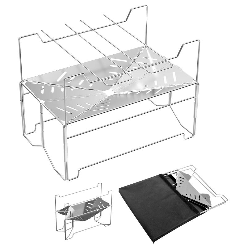 焚き火台 焚火台 キャンプ コンロ 折りたたみ式 折り畳み BaTaRaN焚き火台 軽量 A4サイズ コンパクト キャンプ 焚火 ソロ ファミリー 初心者 ステンレス製 五徳付き 収納ケース付き (J05)【オールインワンの調理体験】ロスト...