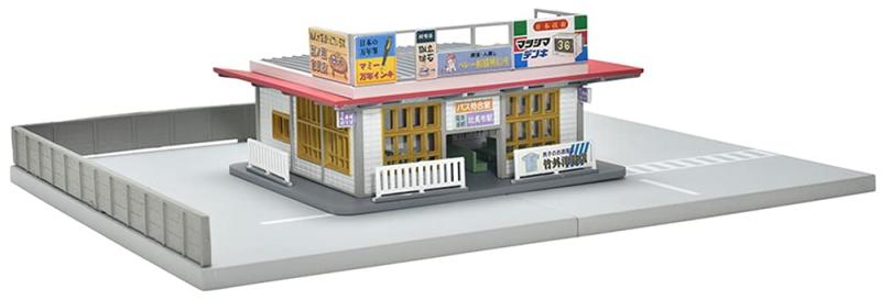 建物コレクション 建コレ 144-2 バスの駅 2 ジオラマ用品 315568建コレでは初となる書下ろしイラストのPKGにリニューアル。1/150スケール、Nゲージサイズ 塗装済・簡易組み立てキット写真は試作品です。バスは別売りです。原産国:中国