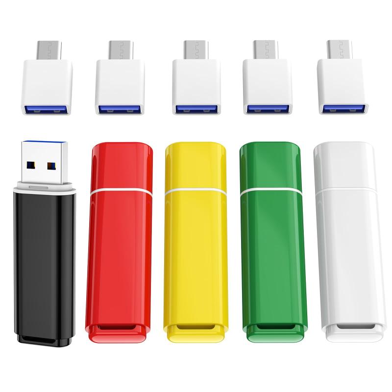 USBメモリ 64GB USB 3.0 フラッシュドライブ 5個セット Type-Cアダプター付き USBスティック パソコン/スマホ対応【鮮やか5色セット】 5色の目立つカラーで、用途別にファイルを簡単に整理可能。仕事・学校・プライベート...