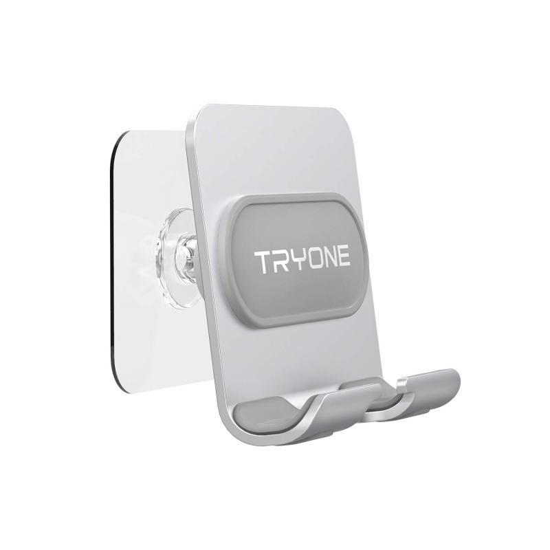 TRYONE 壁掛けデザイン スマホスタンド/タブレットスタンド 両用壁掛け スタンド 貼り付けシール2枚 強力粘着 貼り付け跡なし 耐荷重 落下防止 iPhone スタンド キッチン/玄関/浴室/洗面所/オフ💓【スマホスタ...