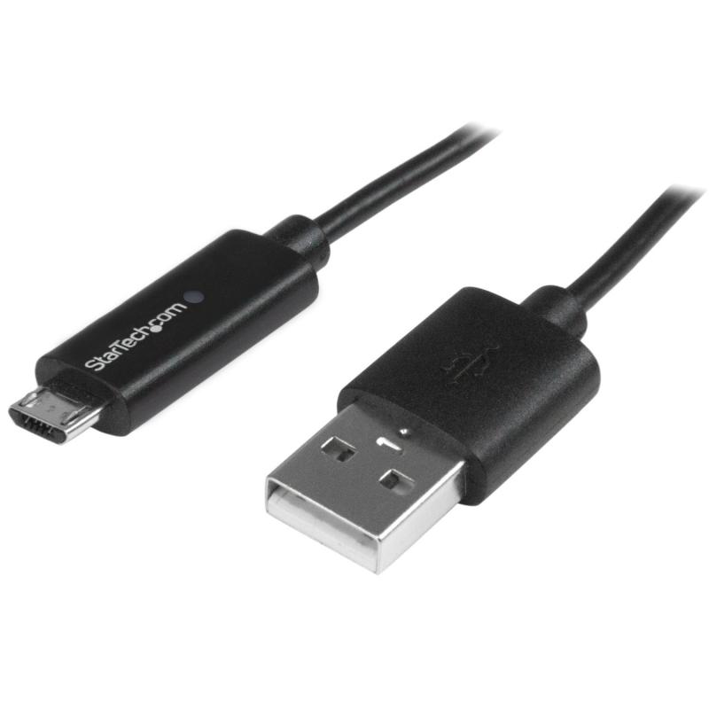 StarTech.com Micro USBケーブル (充電お知らせLED付き) 1m USBAUBL1MMicro-USB 対応のスマートフォンやタブレットの充電状況を表示(緑:充電完了、赤:充電中)2年間に裏打ちさた信頼性
