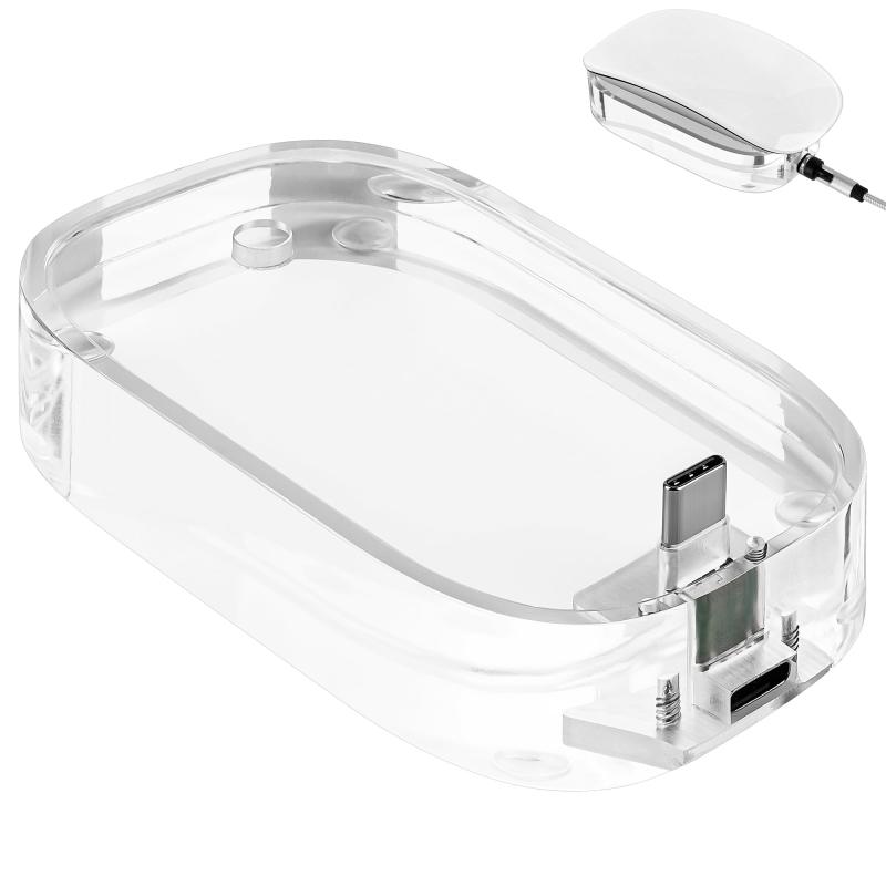 Geekria マウス充電ステーション、アクリル製マウス充電ドック、マウススタンド、アップル Apple Magic Mouse (USB-C) 対応、Magic Mouse アクセサリ（透明）