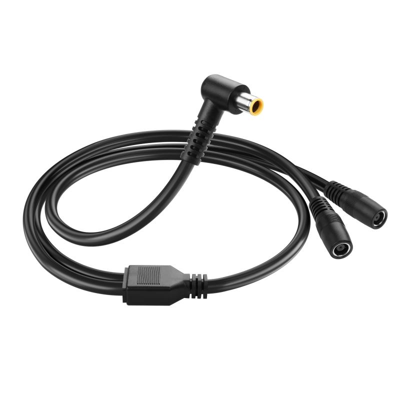 14AWG DC7909 Y分岐ケーブル 90度DC 8mm オス1つ→メス2つ変換 ソーラーパネル用 0.6m【1対2設計】DC7909 Y分岐ケーブル：8mmオスプラグ付きソーラーパネル2台を1つの出力に統合し、DC8mmコネクタ対応の...