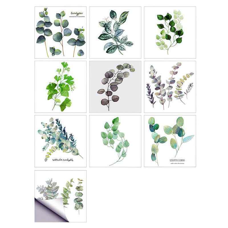 モザイクタイルシール 壁紙 北欧 植物柄 防水シール 20枚セット PVC製 剥がせるリメイクシート 緑の植物 キッチン用防油ステッカー キッチンキャビネット用ウォールステッカー 10cmx10cm【で多彩なDIYが可能】4サイズ×各色2枚...