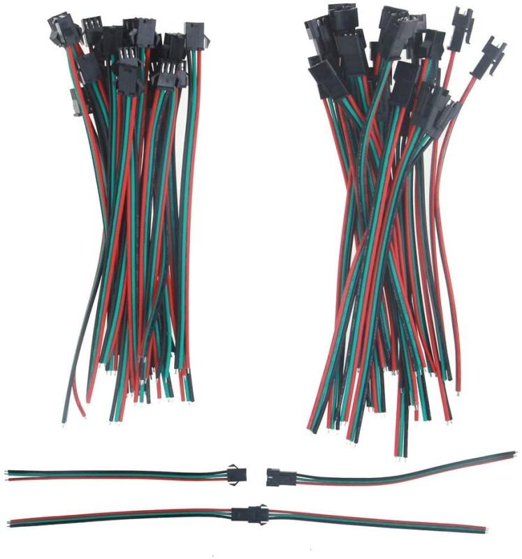 20ペア3ピンJST SMコネクター オスとメスプラグLEDコネクター ワイヤーケーブル15cm 20awgワイヤー WS2812B WS2812 WS2811 SK6812 SK6812-RGBW led テープ 延長用ケーブル ストリン...