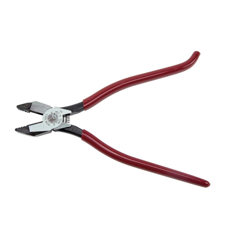 Klein Tools D201-7CSTA ラインスマンプライヤー スプリングロードアクション付きサイドカッター Ironworker プライヤー アグレッシブローレットと強化ハンドル付き深い溝のあるアグレッシブなローレットにより、強力な...