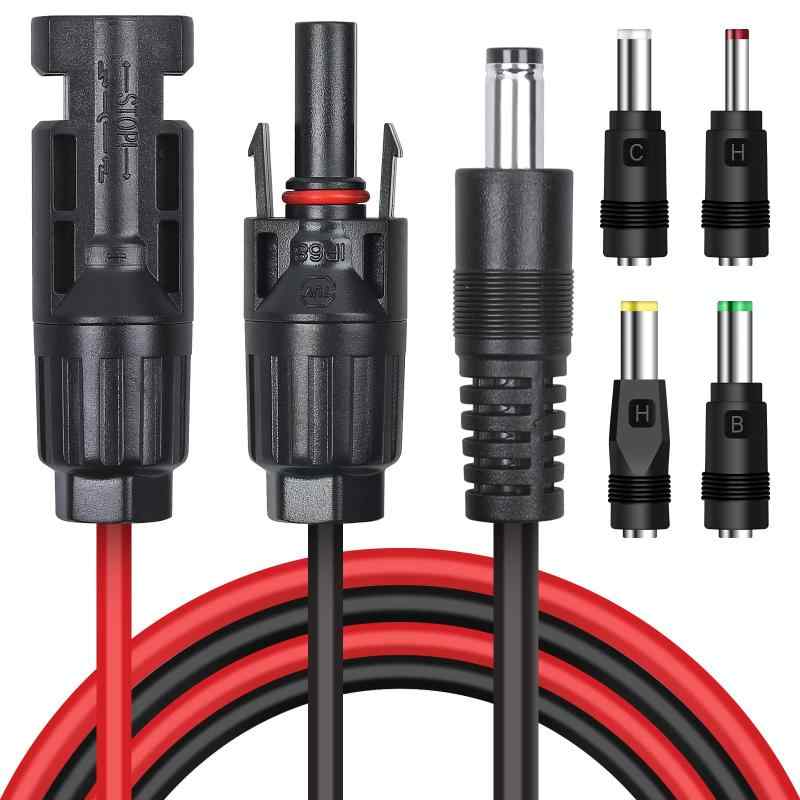1.5m 4ソーラーコネクタからDC5521ポート ソーラーパネル用ケーブル用変換コネクター3.5 mc4 dc 変換ケーブル 16AWGソーラーパネル 変換アダプター ソーラーパネル ポータブル電源用ソーラーケ🌞 【優れた...