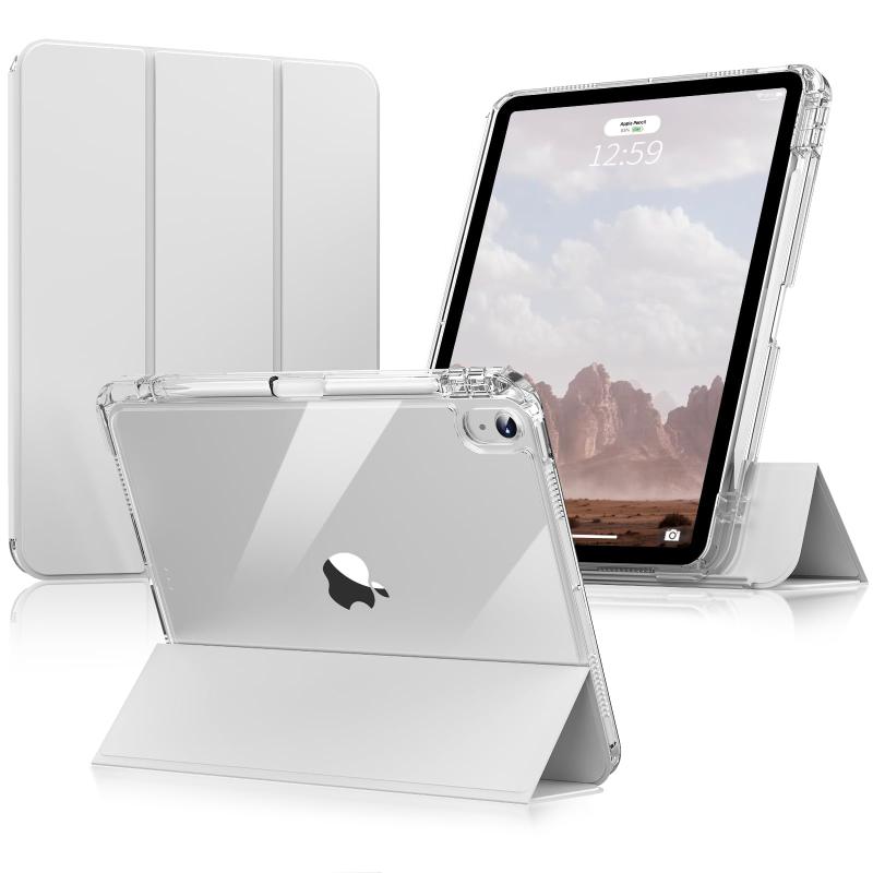Aoub iPad 11世代 10世代 ケース A16 11インチ 10.9インチ iPad 分離式 ケース 第10世代 (2025/2022)対応 アクリル 透明バックカバー Pencil 収納可能 PU合成レザー 三つ折スタンド オート...