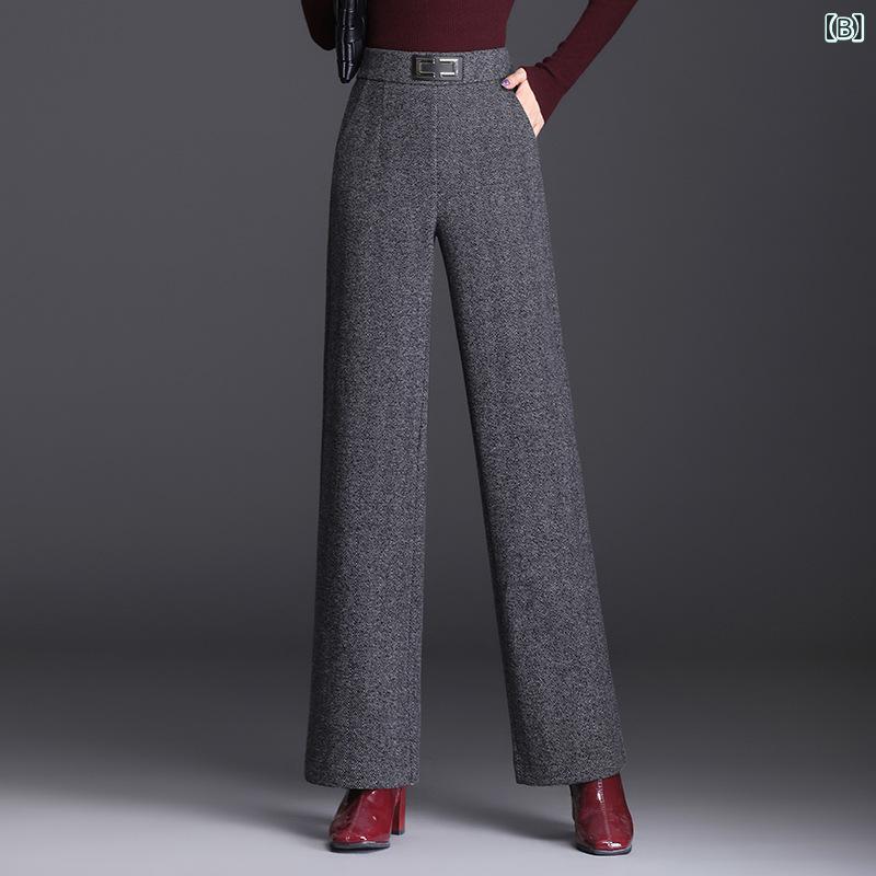 ・カテゴリ: カジュアルパンツ・スタイル: フェミニン・素材: ポリエステル混紡・パンツタイプ: フレア・パンツ丈: フルレングス・ウエスト: ハイウエスト・カラー: ブラウン、グレー・サイズ: M, L, XL, 2XL, 3XL, 4X...