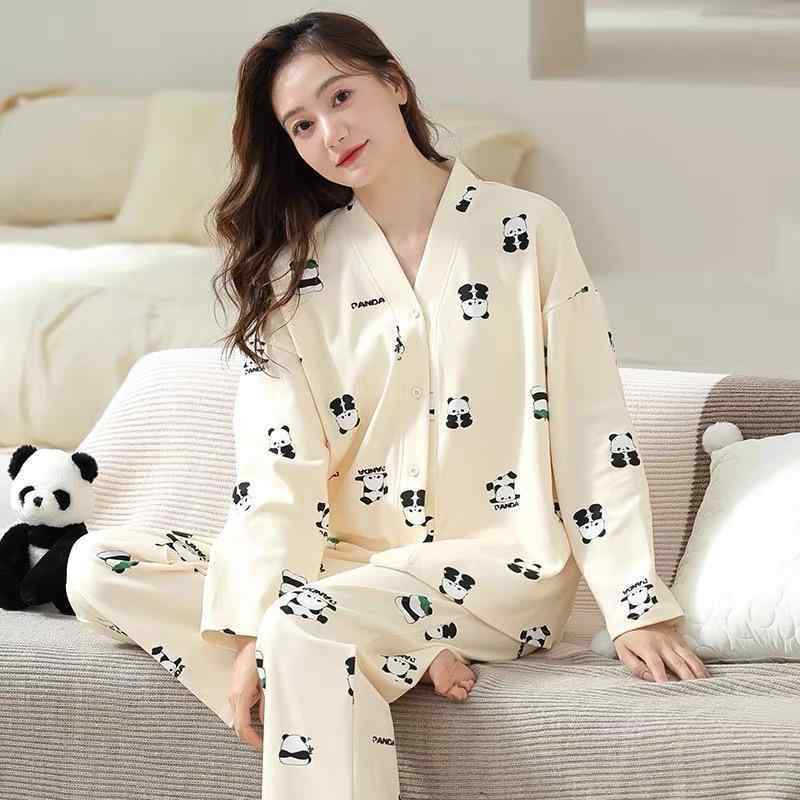 ・カテゴリ: セットアップ・素材: ポリエステル・厚さ: 薄手・ネックライン: Vネック・袖丈: 長袖・パンツ丈: 長ズボン・機能: リラックス, スリープ, ホームウェア, 快適・対象: 若い女性・シーン: ホーム・カラー: SW-651...