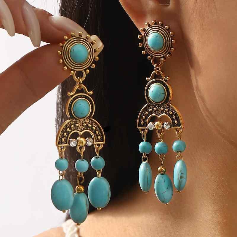 ・造型: 几何型・処理工芸: 電鍍・カラー: 金色, 白k・流行要素: 流苏・スタイル: 民族風・製品カテゴリ: 耳飾・対象者: 女式・流行要素分類: 形状/图案