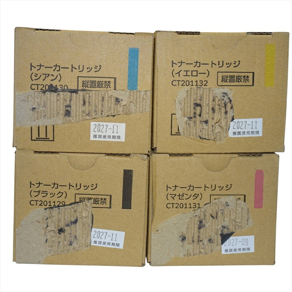富士フイルム（旧 富士ゼロックス）純正トナーカートリッジ 4色セットです。【セット内容】CT201129 ブラック ×1本CT201130 シアン ×1本CT201131 マゼンタ ×1本CT201132 イエロー ×1本※販売数量1につき...