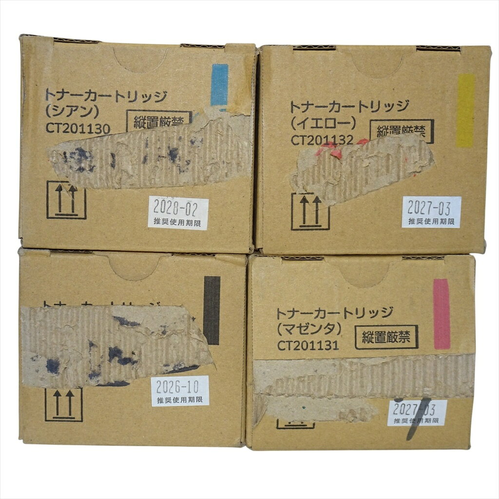 富士フイルム（旧 富士ゼロックス）純正トナーカートリッジ 4色セットです。【セット内容】CT201129 ブラック ×1本CT201130 シアン ×1本CT201131 マゼンタ ×1本CT201132 イエロー ×1本※販売数量1につき...