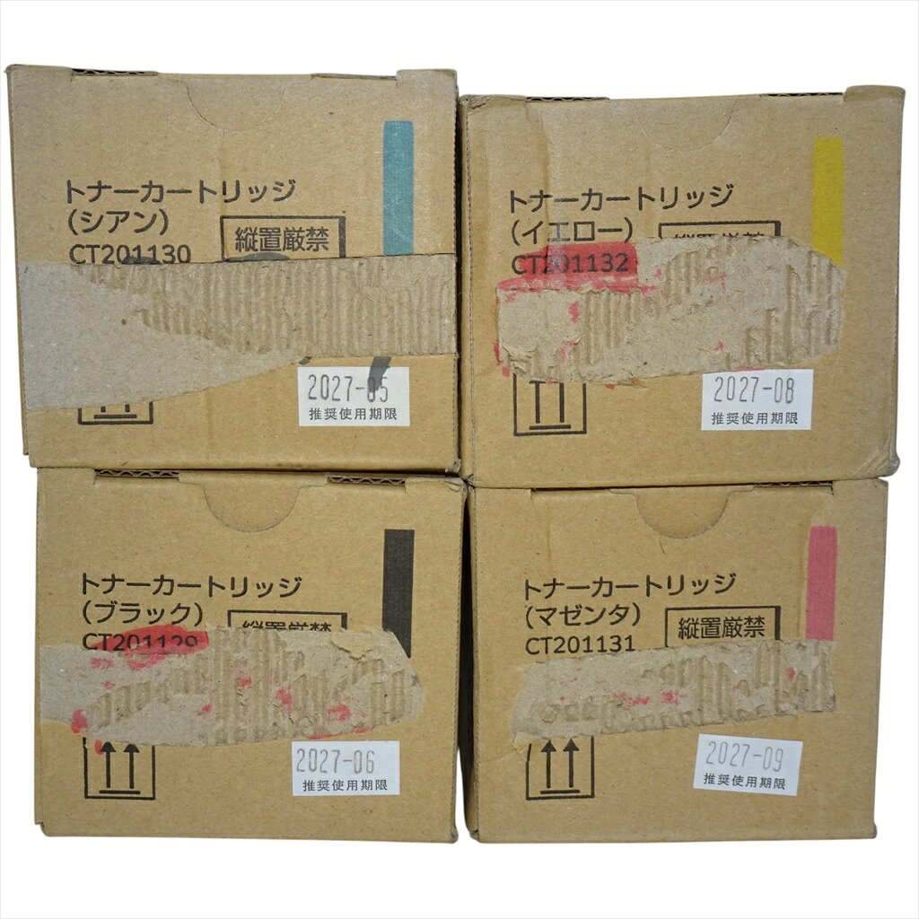 富士フイルム（旧 富士ゼロックス）純正トナーカートリッジ 4色セットです。【セット内容】CT201129 ブラック ×1本CT201130 シアン ×1本CT201131 マゼンタ ×1本CT201132 イエロー ×1本※販売数量1につき...