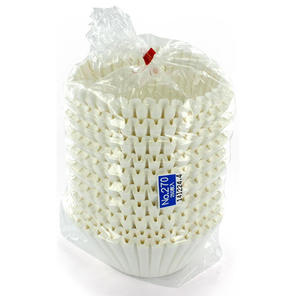 業務用・タテロシ・270mmサイズ：270mm（全幅：立て濾紙を広げた時の直径のサイズです。）約8〜12杯用枚数：250枚用途：BM-1200、BM-4100、TSC-20D、 SDC-5B・10C、URN-20C、TFC-10B、 DHM...