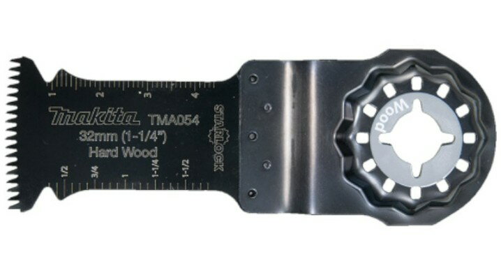 マキタ　カットソー　木材用（硬質）ブレード　炭素工具鋼　TMA054SK　1枚入り　A-63862 [商品説明] ・入数：1枚 ・刃幅×刃長：32×50mm ・山数：14 [切断能力] ・木材：50mm 木材、2×4材、ポケット切断
