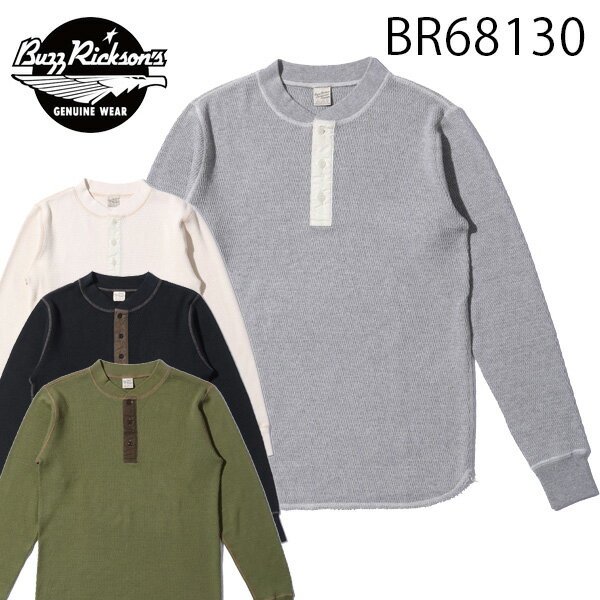 ▼ Detail 【Lot No. BR68130 / BUZZ RICKSON'S THERMAL HENLEY NECK T-SHIRT】 10番手の糸を使用したオリジナルのワッフルヘンリーネックTシャツ。甘めに織り立てたワッフル生地は...