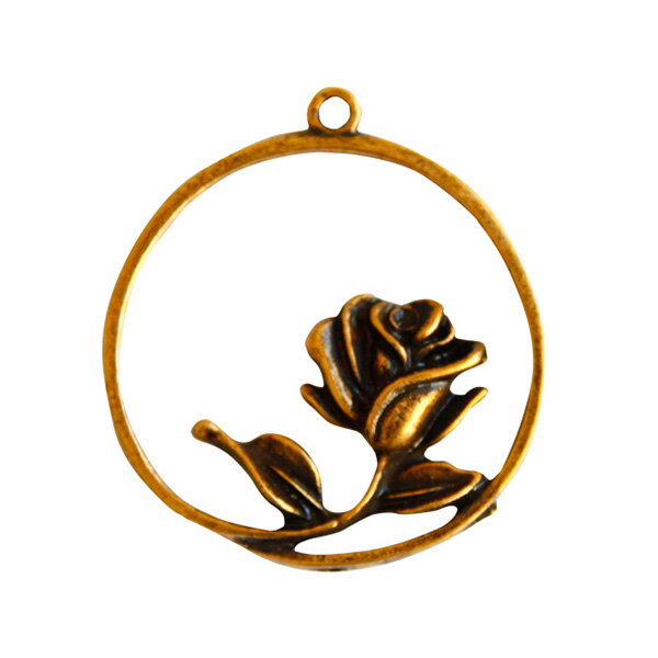 送料・配送対応可能区分　同梱可　※沖縄・離島は別途中継料がかかります。メール便送料：164円※※【同じアクセサリーパーツ空枠シリーズの5個まで】メール便にて同梱可能です。バラが枠の中に入っているタイプのデザイン。ちょっと加えるだけでも十分に...