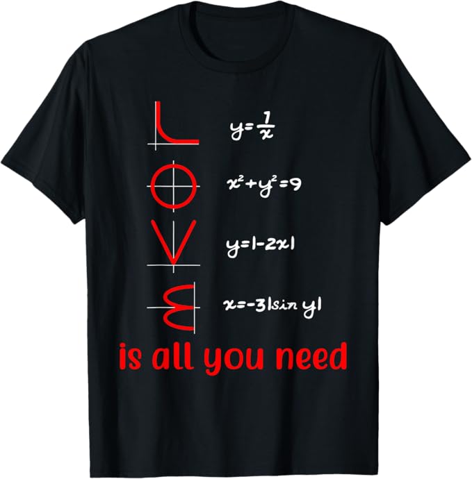 商品情報素材/材質綿100%数学 love is all you need グラフ数学教師 Tシャツ 男女兼用 Tシャツ メンズ 半袖 半袖Tシャツ 春服 夏 （背面印刷可?備考必須） 数学教師の愛はあなたが必要なグラフィックアート算数グラ...