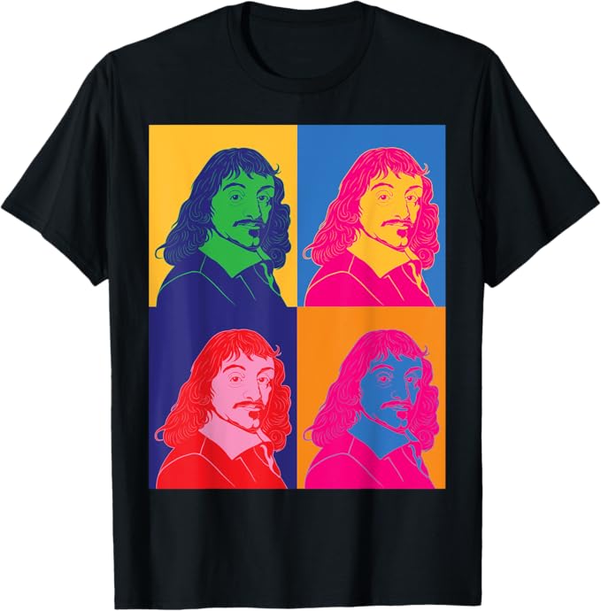 商品情報素材/材質綿100%ポップアートポートレート哲学者ルネ?デカルト Tシャツ 男女兼用 Tシャツ メンズ 半袖 半袖Tシャツ 春服 夏 （背面印刷可?備考必須） Rene Descartesがお好きな方でも、幾何学的な文章でも哲学的な...