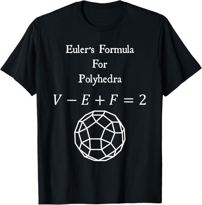 メーカー希望小売価格はメーカーサイトに基づいて掲載していますEuler's Formula 多面体ジオメトリ 数学教師 オタク Tシャツ 男女兼用 Tシャツ メンズ 半袖 半袖Tシャツ 春服 夏 （背面印刷可?備考必須） 男性、女性、数学の...