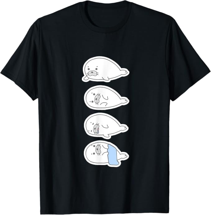 メーカー希望小売価格はメーカーサイトに基づいて掲載していますアザラシ 子供 かわいい キャラクター イラスト 面白い Tシャツ 男女兼用 Tシャツ メンズ 半袖 半袖Tシャツ 春服 夏 （背面印刷可?備考必須） 5メーカー希望小売価格はメー...