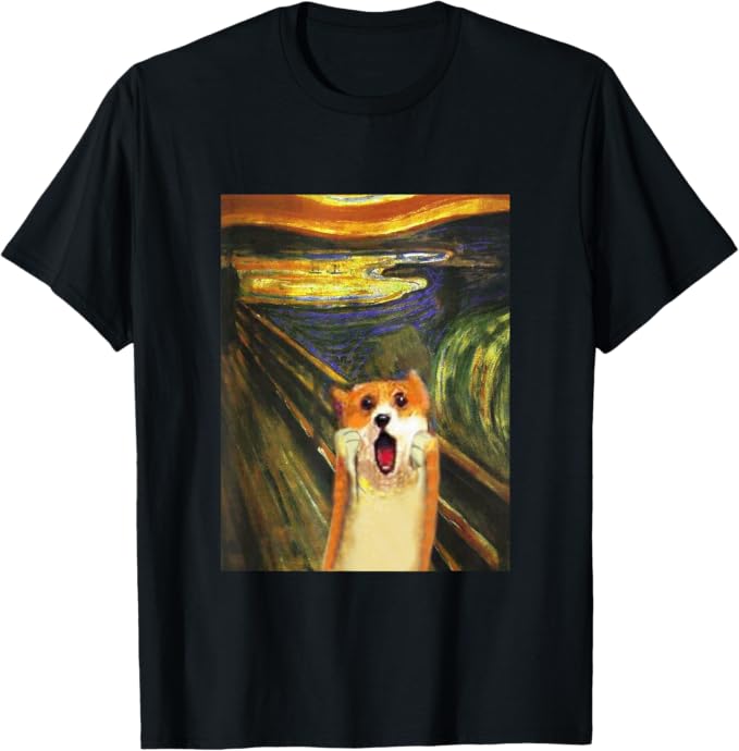商品情報素材/材質綿100%コーギー 犬 ムンクの叫び かわいい メンズ 子供 おもしろ 服 グッズ ネタ プレゼント わんこ Tシャツ Tシャツ 綿100% メンズ 半袖 男女兼用 半袖Tシャツ 春服 夏 （背面印刷可・備考必須） 絵画ム...