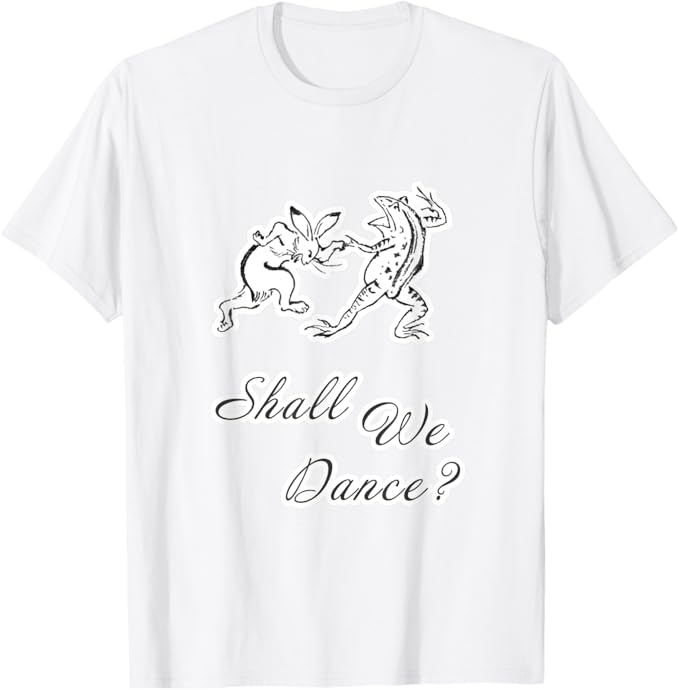 メーカー希望小売価格はメーカーサイトに基づいて掲載していますShall We Dance？ 鳥獣戯画《蛙と兎》かえる うさぎ【日本・世界の名画】パロディ日本画 和柄 美術館アート Tシャツ 男女兼用 Tシャツ メンズ 半袖 半袖Tシャツ 春...