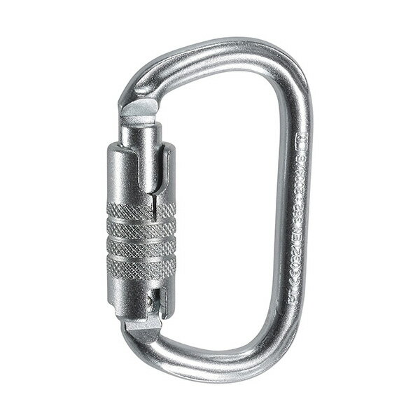 高強度のオーバル型スチール製カラビナです。プーリー、ディセンダー、アッセンダーとの使用に最適。引っかかりにくいキーロックノーズを採用しています。高さ：103 mm幅：62 mmゲート幅：17 mm重量：220 gクローズドゲート：30 kN...