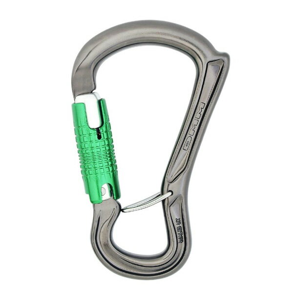 独特の形状をしたカラビナ。クライミングハーネスのビレイループ内でのカラビナの回転を防ぐほか、カラビナ上部に設けた突起（角）によりビレイデバイスの回り込みを抑えることができます。サイズ：74×121mm重量：93gゲートオープン：19mm強度...