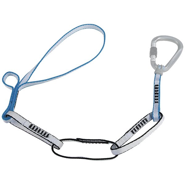 ガースヒッチせずに接続できる小ループがあり、ダイニーマの本来の強度を保つとともに、ターンインループに接続した際には股間への締め付けを軽減します。※商品画像にカラビナが写っていますが、カラビナは付属しません。サイズ：幅 12mm、全長 80c...