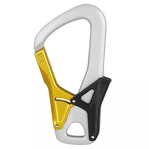 ターミネーション機構のダブルロックコネクター。メインの開口は28mmと広く、ターミネーション部は15mm径まで対応。交換時期が明確になるインジケーター付き。サイズ：156×80mm重量：117g強度：縦／28kN、横／14kN、ゲートオープ...