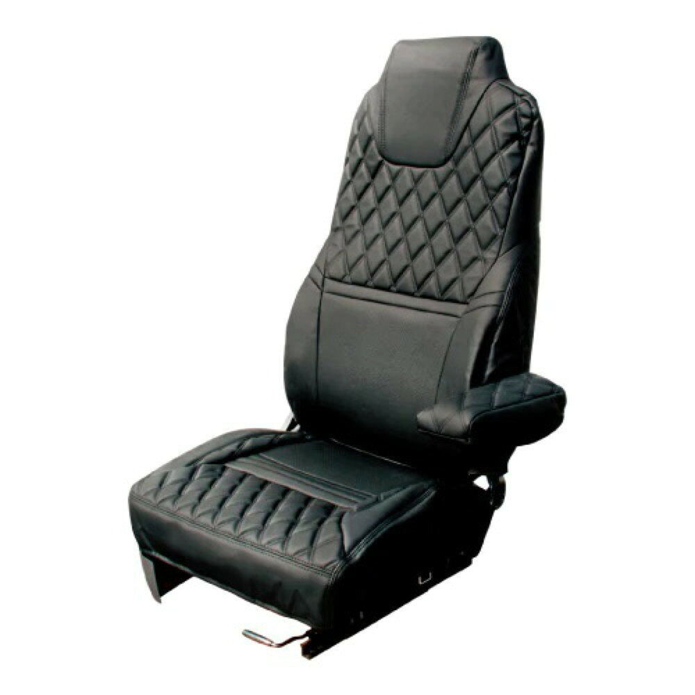 【商品名】 ジェットイノウエ COMBI車種別シートカバー クオン パーフェクトクオン前期 黒/黒糸 595364 【商品説明】 ■パンチング加工を施したレザーをセンター部分に採用することにより抜群の通気性を実現!! ■快適な座り心地と疲労...