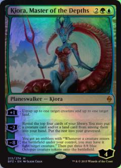 商品説明 ふりがな しんかいのあるじきおーら 言語 英語 収録パック 戦乱のゼンディカー(BFZ) 型番 BFZ-213 レアリティ 神話レア カード種別 マナコスト (緑)(青) タイプ 伝説のプレインズウォーカー - キオーラ(Kior...