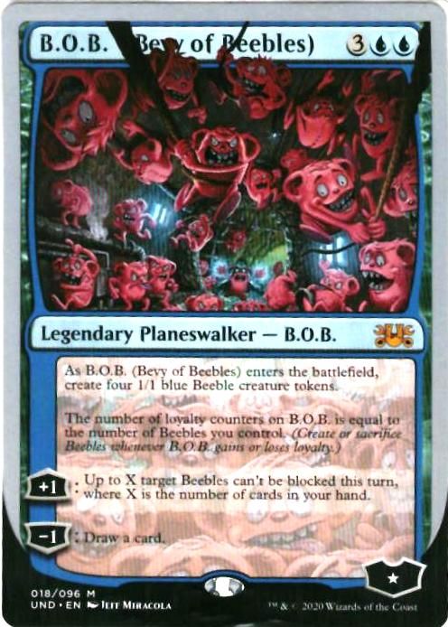 商品説明 ふりがな 言語 英語 収録パック Unsanctioned(UND) 型番 UND-18 レアリティ 神話レア カード種別 マナコスト (青)(青) タイプ 伝説の テキスト - オラクル As B.O.B. enters the...