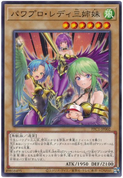 商品説明 収録パック 付属品・プロモカード 言語 日本語 型番 PPC1-JP002 レアリティ ノーマル 属性 - 種別 通常モンスター 星 - 種族 - パスワード - 攻撃力 - 守備力 - 説明 仲良しパワプロ三人娘。野球にかける情...