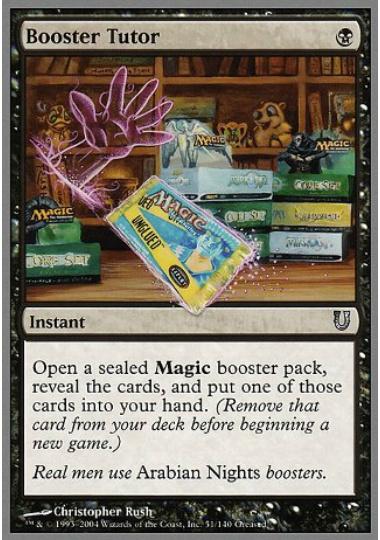 商品説明 ふりがな Booster Tutor 言語 英語 収録パック アンヒンジド（UNH） 型番 UNH-51 レアリティ アンコモン カード種別 マナコスト (黒) タイプ インスタント テキスト 封をされたままのマジックのブースター...