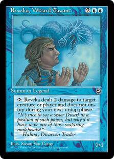 商品説明 ふりがな Reveka, Wizard Savant 言語 英語 収録パック ホームランド（HML） 型番 HML-37 レアリティ アンコモン カード種別 マナコスト (青)(青) タイプ 伝説のクリーチャー - ドワーフ(Dw...