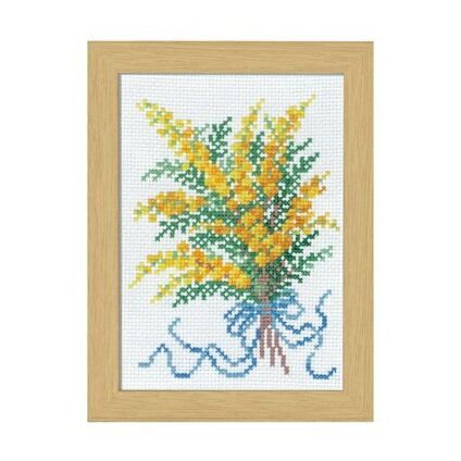 壁掛け・スタンド兼用木製フレームつき●キット内容：25番刺繍糸(綿)、刺繍布(綿)、クロスステッチ針、図案付説明書、木製フレーム●難易度：B(初〜中級者向)●出来上がりサイズ　額外径:約15cm×20cm、額内径：約11.6cm×16.6c...